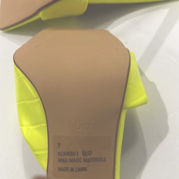 EGO | Shoes | Ego Mule Heels Neon Yellow | Poshmark